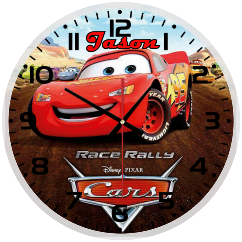 Disney Pixar Cars glass wall clock for your kid's décor