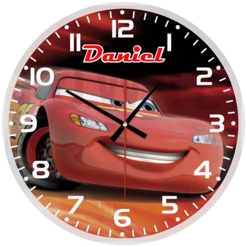 Disney Pixar Cars glass wall clock for your kid's décor