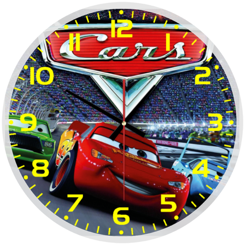 Disney Pixar Cars glass wall clock for your kid's décor