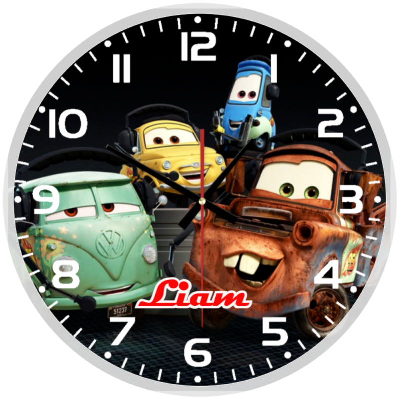 Disney Pixar Cars glass wall clock for your kid's décor