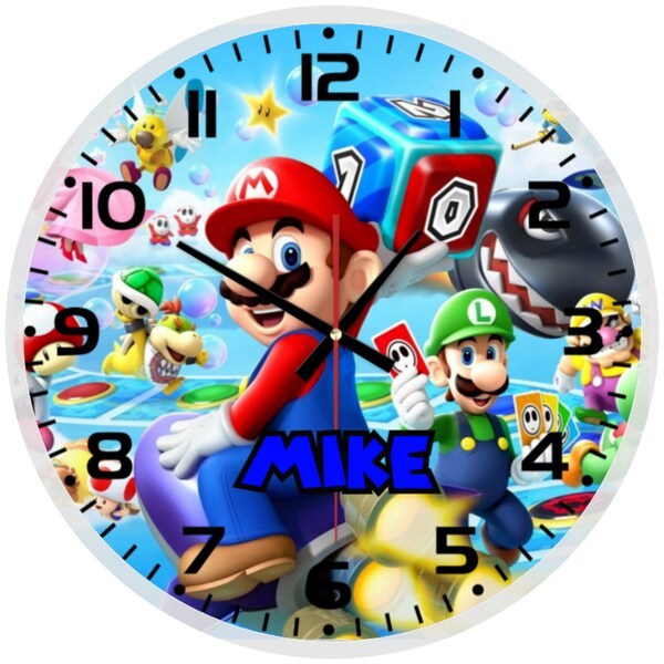Nintendo Super Mario glass wall clock for your kids décor