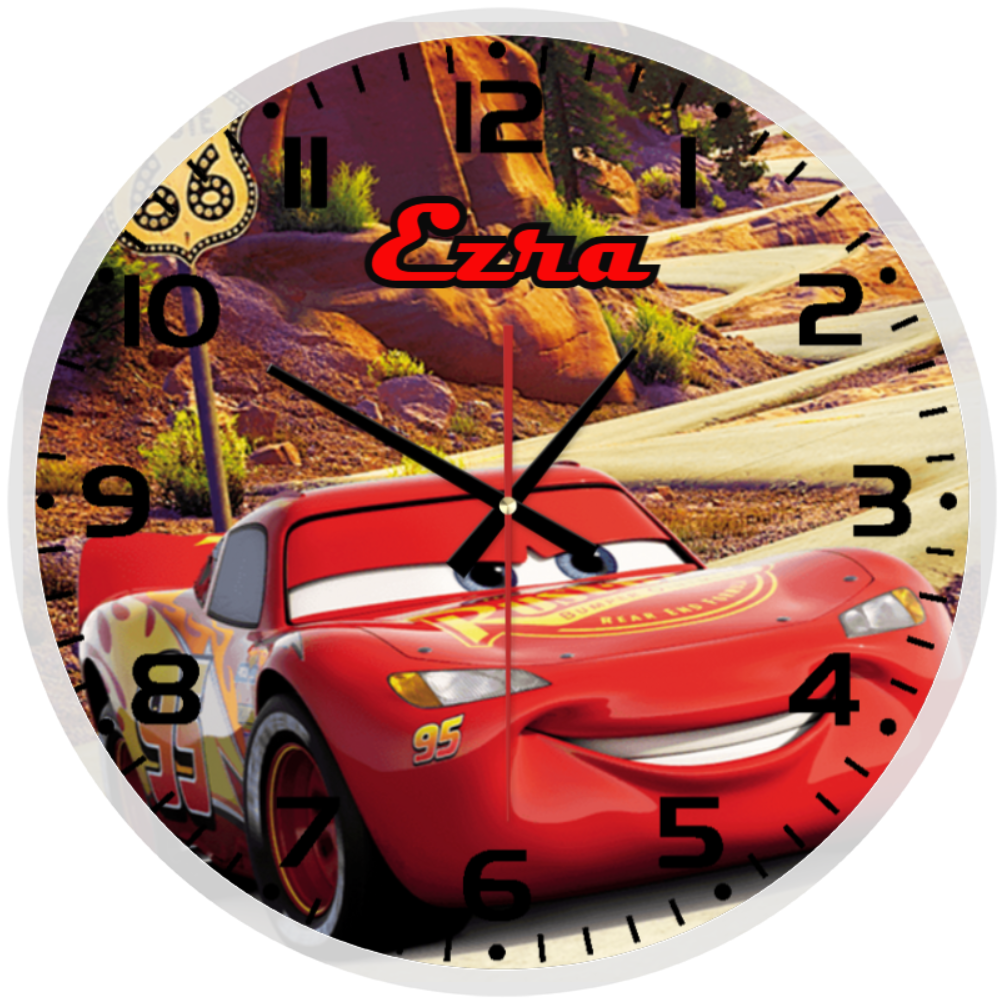 Disney Pixar Cars glass wall clock for your kid's décor