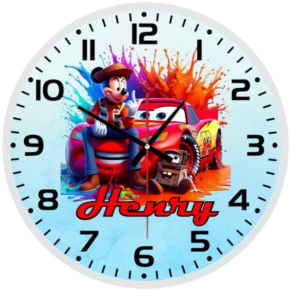 Fun Disney Pixar Cars Wall Clock – Perfect for Kids' Rooms